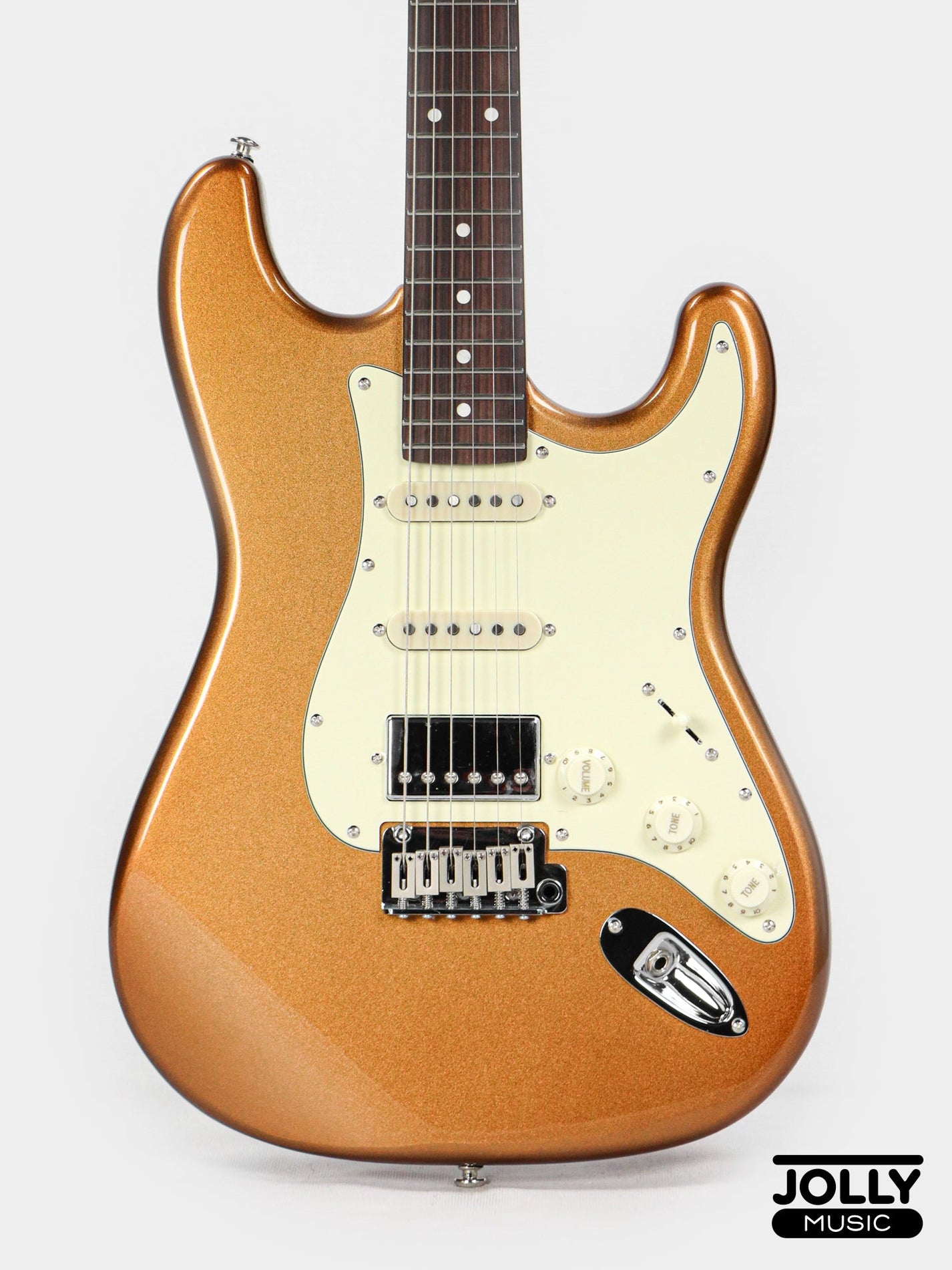 JCraft S-3HC Modern PRO HSS Electric Guitar - Shoreline Gold – JCraft ...